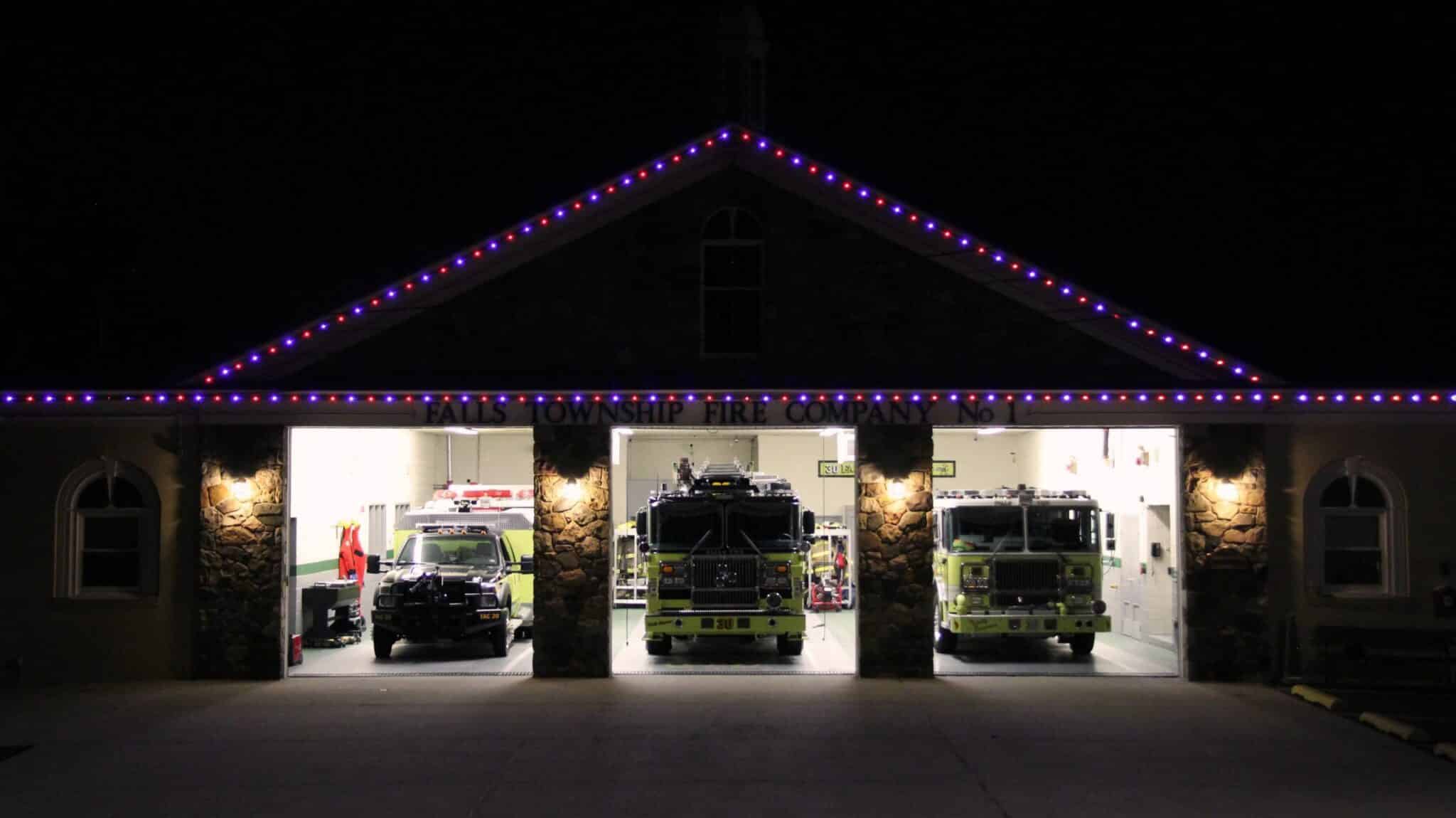 Oelo Lights up Falls Township Fire Department - Ultimate Exterior Lighting